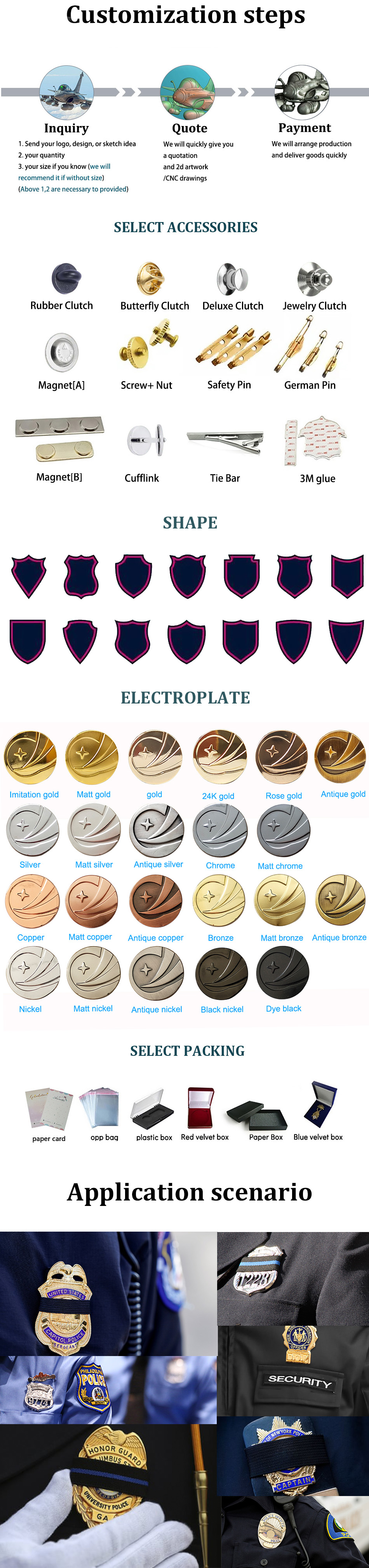 metal circle gold Military Police Badge from China manufacturer - YC Craft